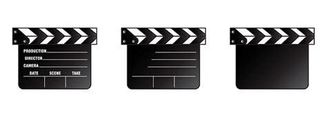 클래퍼 보드 벡터 아이콘 세트입니다 닫힌 영화 클래퍼 필름 박수 보드 영화 영화 영화 상징 개념 디렉터 물막이 판자 벡터 일러스트 레이 션 벡터에 대한 스톡 벡터 아트 및