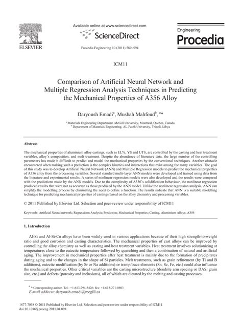pdf comparison of artificial neural network and multiple regression analysis techniques in