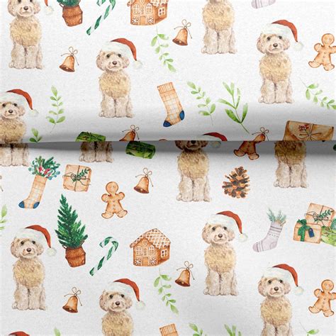 Champagne Cockapoo Wrapping Paper Dogs Wrapping Paper T For Dog