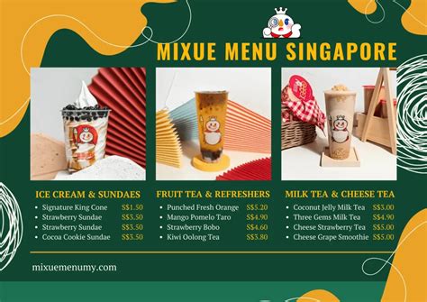 Mixue Menu Singapore 2026 Price Guide For Fruit Tea And Ice Cream