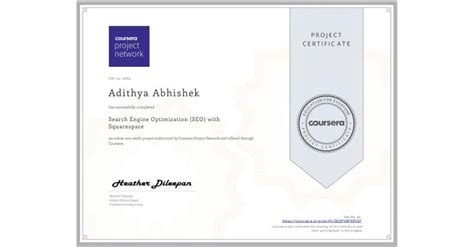 adithya abhishek on linkedin completion certificate for search engine