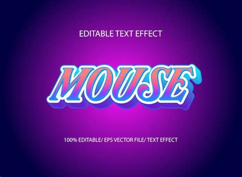 Premium Vector Mouse Text Effect 3d Text Effect