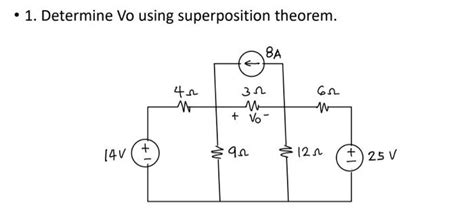 Solved Determine Vo Using Superposition Theorem Chegg