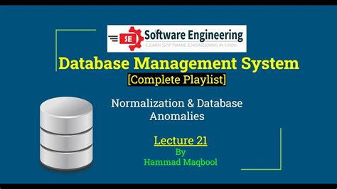 Normalization And Database Anomalies Simply Explained Lecture 21 Urdu Hindi Youtube