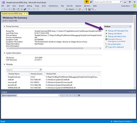 Debugging A Net Program After Crash Post Mortem Debugging Michael