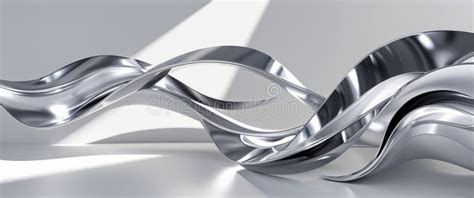 Metallic Curves Create Dynamic Surface Reflecting Light And Shadows Stock Image Image Of