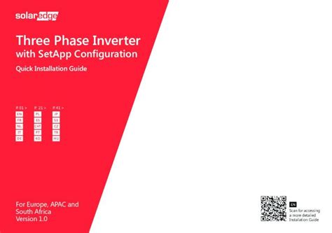 Pdf Three Phase Inverter Solaredge Three Phase Inverter With Setapp Configuration Quick