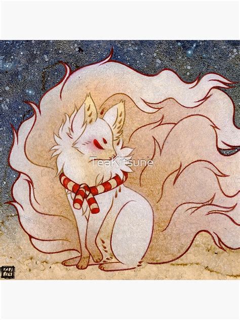 The Celestial Spirit Kitsune Yokai Teakitsune Pin Button Sold By