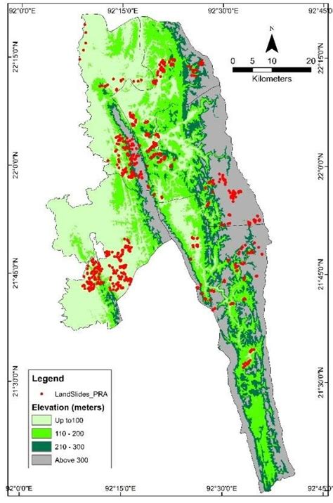 Elevation And Landslide Inventory Source Pra Landslide Inventory And Download Scientific