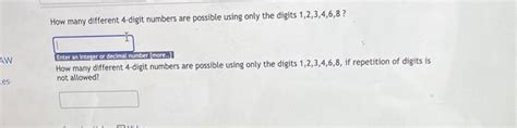 Solved How Many Different 4 Digit Numbers Are Possible Using