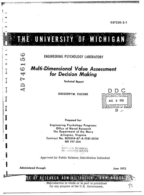Pdf Multi Dimensional Value Assessment For Decision Making