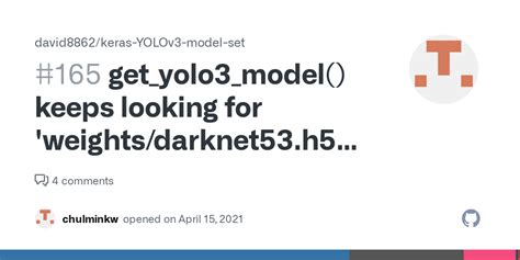Getyolo3model Keeps Looking For Weightsdarknet53h5 Even Though