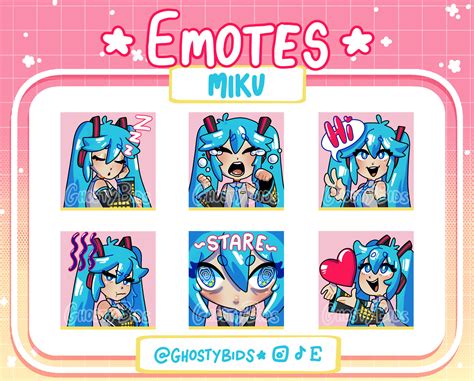6 Hatsune Miku Emotes Twitch Streams Discord Youtube Instant