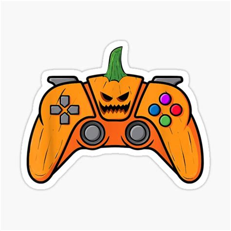 Halloween Video Game Controller With Pumpkin Face Gaming Sticker For