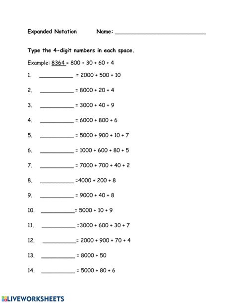 Numeration And Notation Worksheet