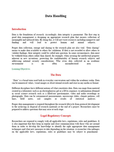 Data Handling Pdf Institutional Review Board Statistics