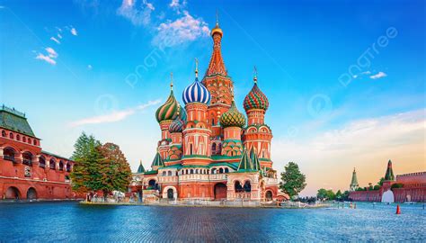 붉은 광장의 상징적인 대성당 세인트 바실 성당 붉은 광장 모스크바 배경 일러스트 및 사진 무료 다운로드 Pngtree