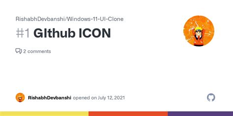 Github Icon · Issue 1 · Rishabhdevbanshi Windows 11 Ui Clone · Github