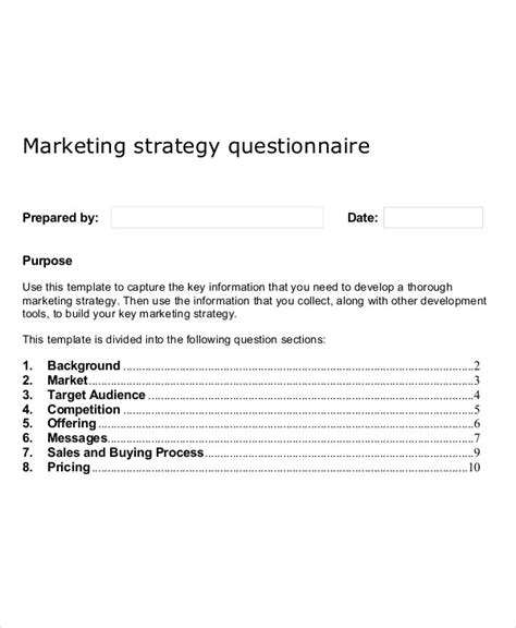7 Marketing Questionnaire Examples To Download