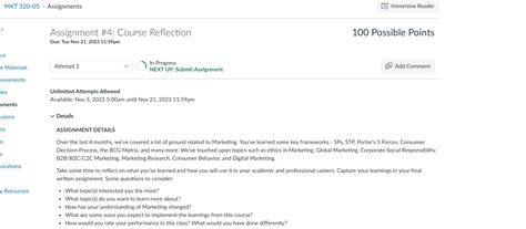 solved assignment 4 course reflection 100 possible points
