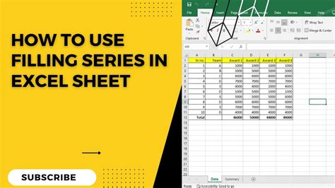 How To Use Fill Series In Excel Excel Autofill Tips Excel Exceltips Exceltutorial Youtube
