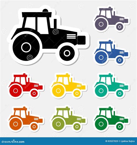Tractor Sticker Set Stock Vector Illustration Of Humus 83527023