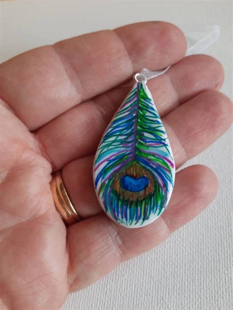 Peacock Feather Necklace Peacock Pendant Feather Pendant Etsy