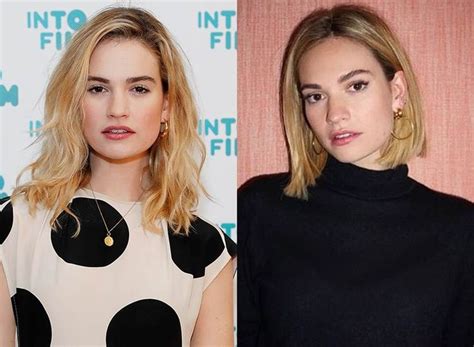 Lily James Debuts A Very Chic New Brunette Bob