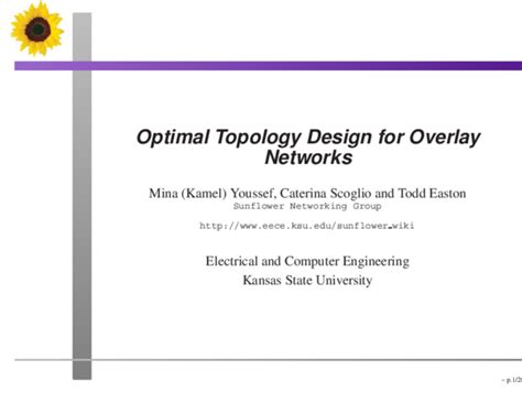 Pdf Optimal Topology Design For Overlay Networks Caterina Scoglio