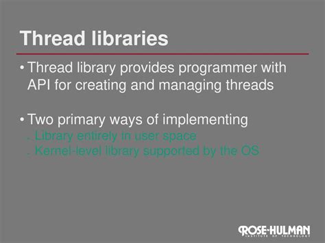 Threads Csse 332 Operating Systems Rose Hulman Institute Of Technology