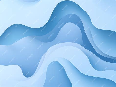 Abstract Fluid Blue Wave Design With Soft Gradients And Smooth Curves Creating A Calm Minimalist