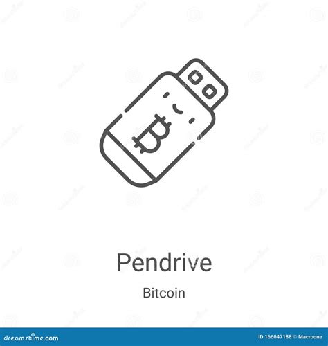 Pendrive Icon Vector From Bitcoin Collection Thin Line Pendrive Outline Icon Vector