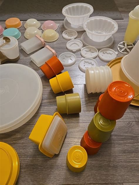 Vintage Tupperware 90 Piece Lot Pastel And Harvest Colors Retro