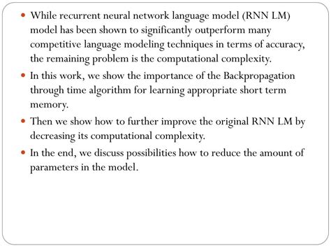 Ppt Extensions Of Recurrent Neural Network Language Model Powerpoint