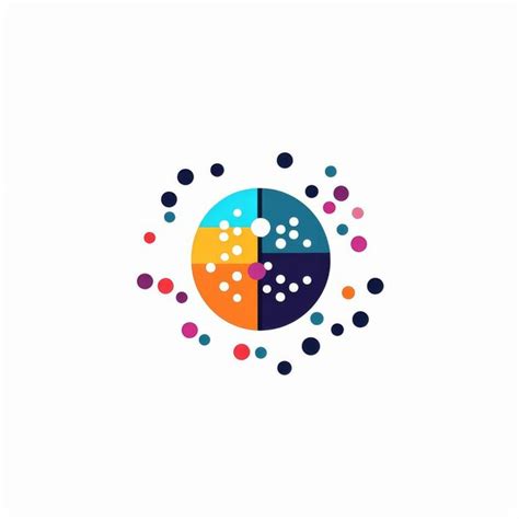 Simple Colorful Logo Of Scattered Dots Representing Different Sources