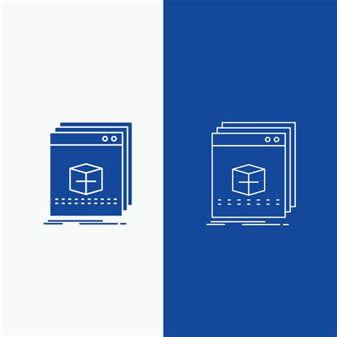 Software App Application File Program Line And Glyph Web Button In Blue Color Vertical