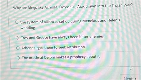 Solved Why Are Kings Like Achilles Odysseus Ajax Drawn