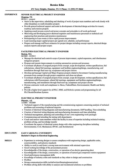 Electrical Project Engineer Sample Resume Electrical Superintendent