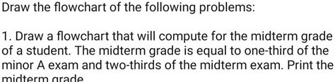 Draw The Flowchart Of The Following Problems 1 Draw A Flowchart That