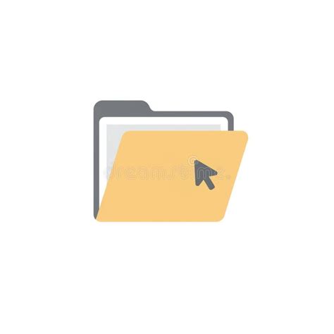 Yellow Folder Icon With A Black Cursor Arrow On The Front Partially Open Behind It A Gray