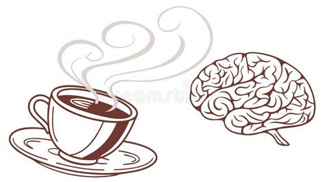 Coffee Cup With Brain Steam Cognitive Boost And Coffee Aid Vector