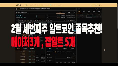 알트코인종목추천 2월 세번째주 알트코인 급등종목 메이저3개 잡알트5개 강력추천합니다 비트코인가이드차트분석 알트코인리플 이더리움업비트빗썸바이빗바이낸스
