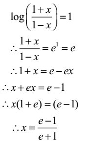 Solve For X Usng Logarithmic Relation And The Laws Of Logarithms