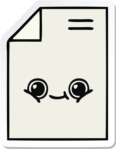 Pegatina De Una Linda Hoja De Papel De Dibujos Animados 45167996 Png
