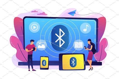 Bluetooth Connection Concept Vector Credit Card Technology Concept Illustration