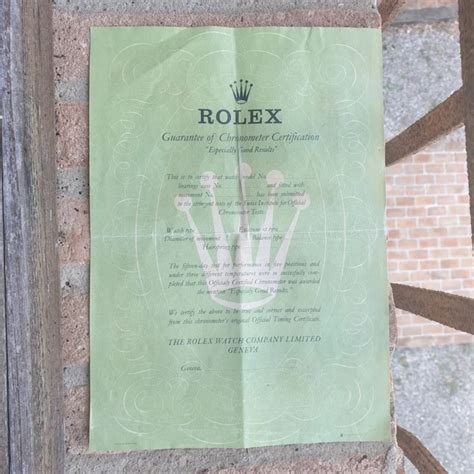Rolex 1965 60 Chronometre Attestation Certificate Cronometro Eur 150