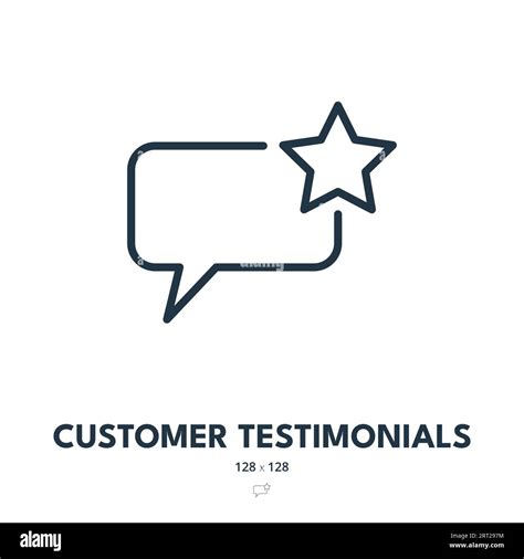 Customer Testimonials Icon Feedback Review Rating Editable Stroke