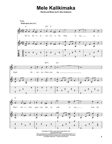 Mele Kalikimaka Uke Tab By Traditional Hawaiian Uqcc