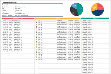 Client Tracker Excel Template Client Engagement Tracker Etsy