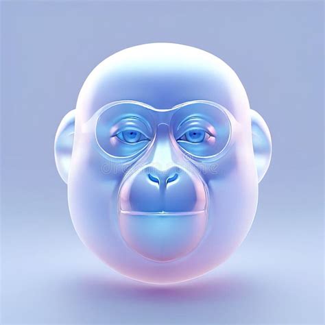 Icon Of Monkey Glossy Glass Style Stock Illustration Illustration Of